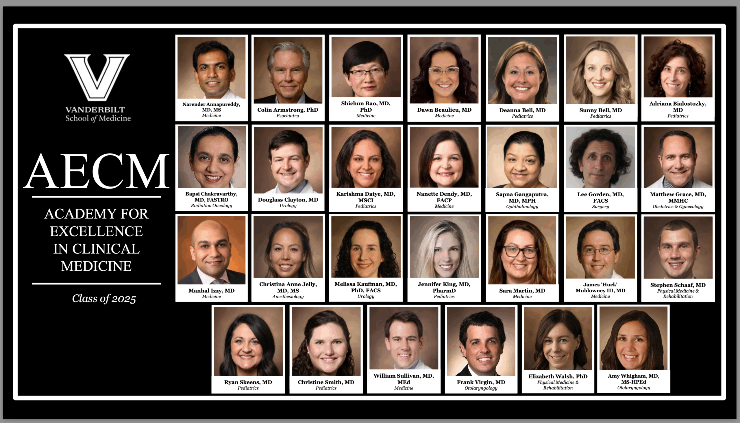 Academy for Excellence in Clinical Medicine adds 27 new members - VUMC News