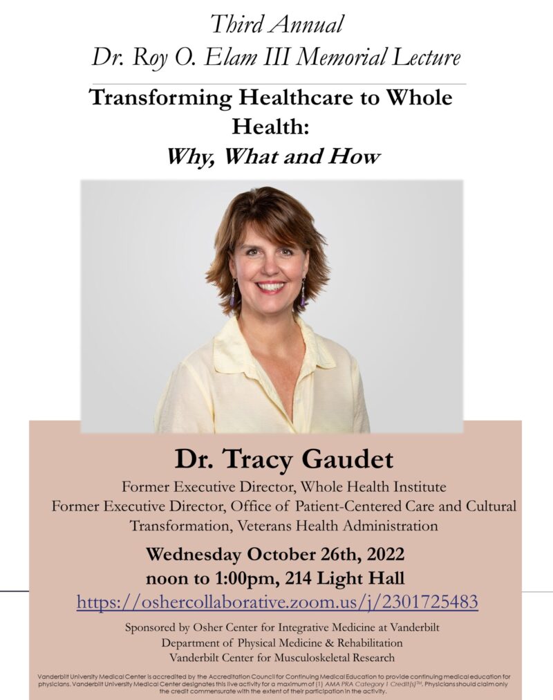 Tracy Gaudet to deliver Elam Memorial Lecture, Oct. 26 - VUMC News