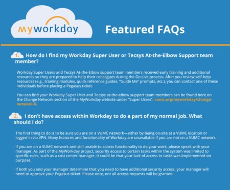 MyWorkday featured FAQs: Finding help, getting proper access - VUMC News