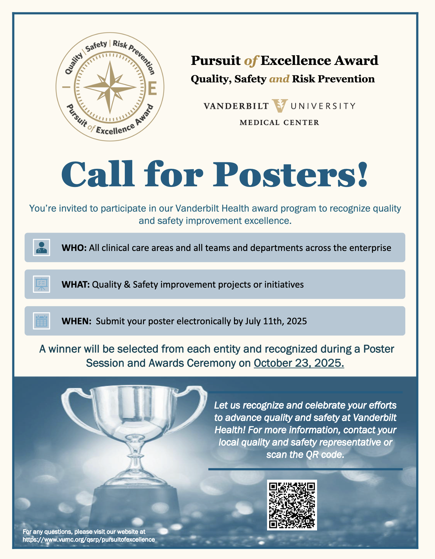 Quality, Safety and Risk Prevention Pursuit of Excellence Award poster ...