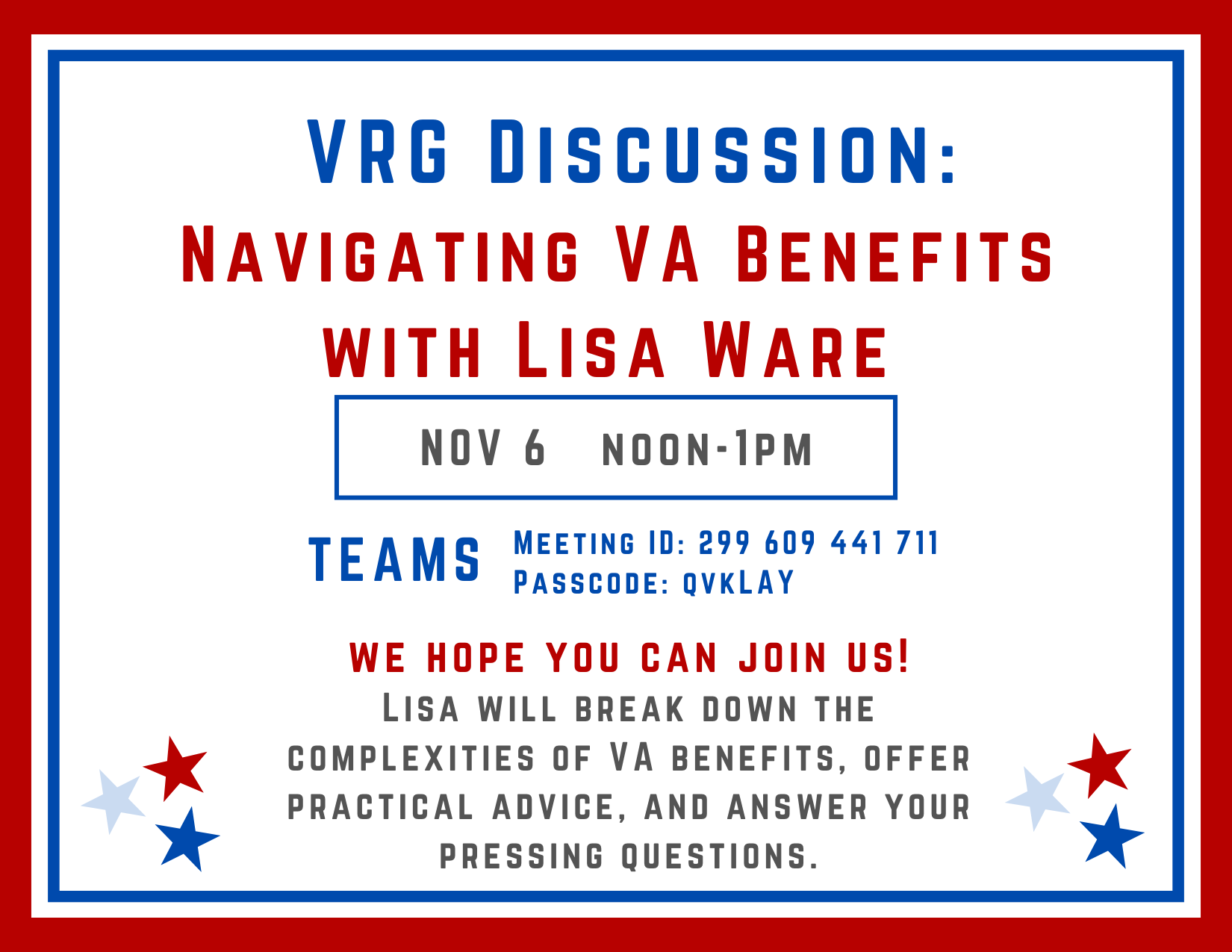 VUMC Veterans Resource Group offers virtual session Nov. 6 on ...