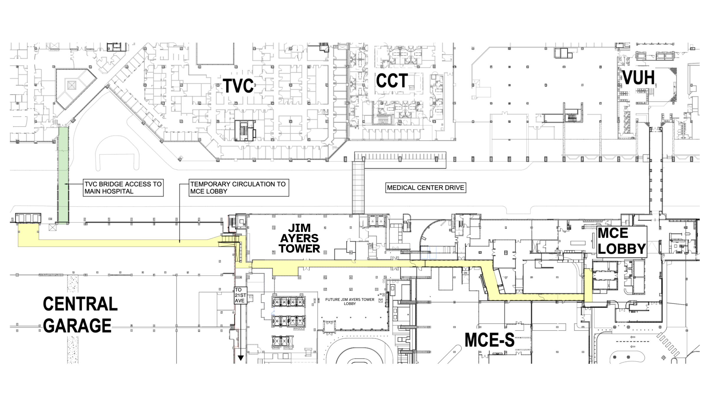 New corridor connecting Central Garage to Medical Center East to open ...