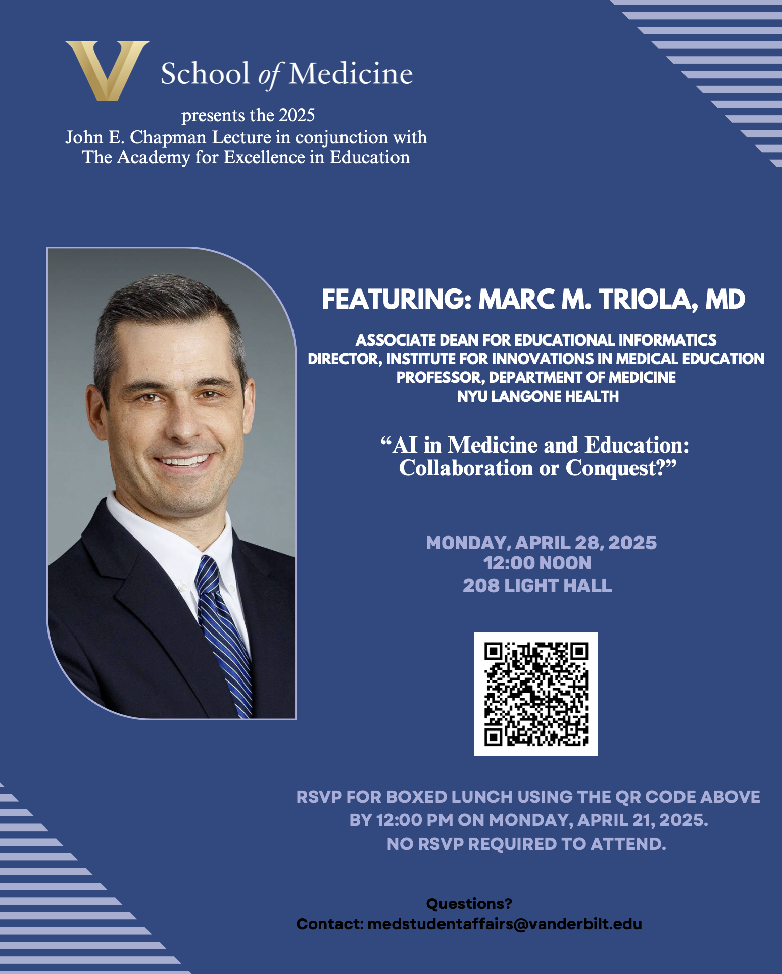 John E. Chapman, MD, Lecture in Medical Education to feature NYU's Marc ...