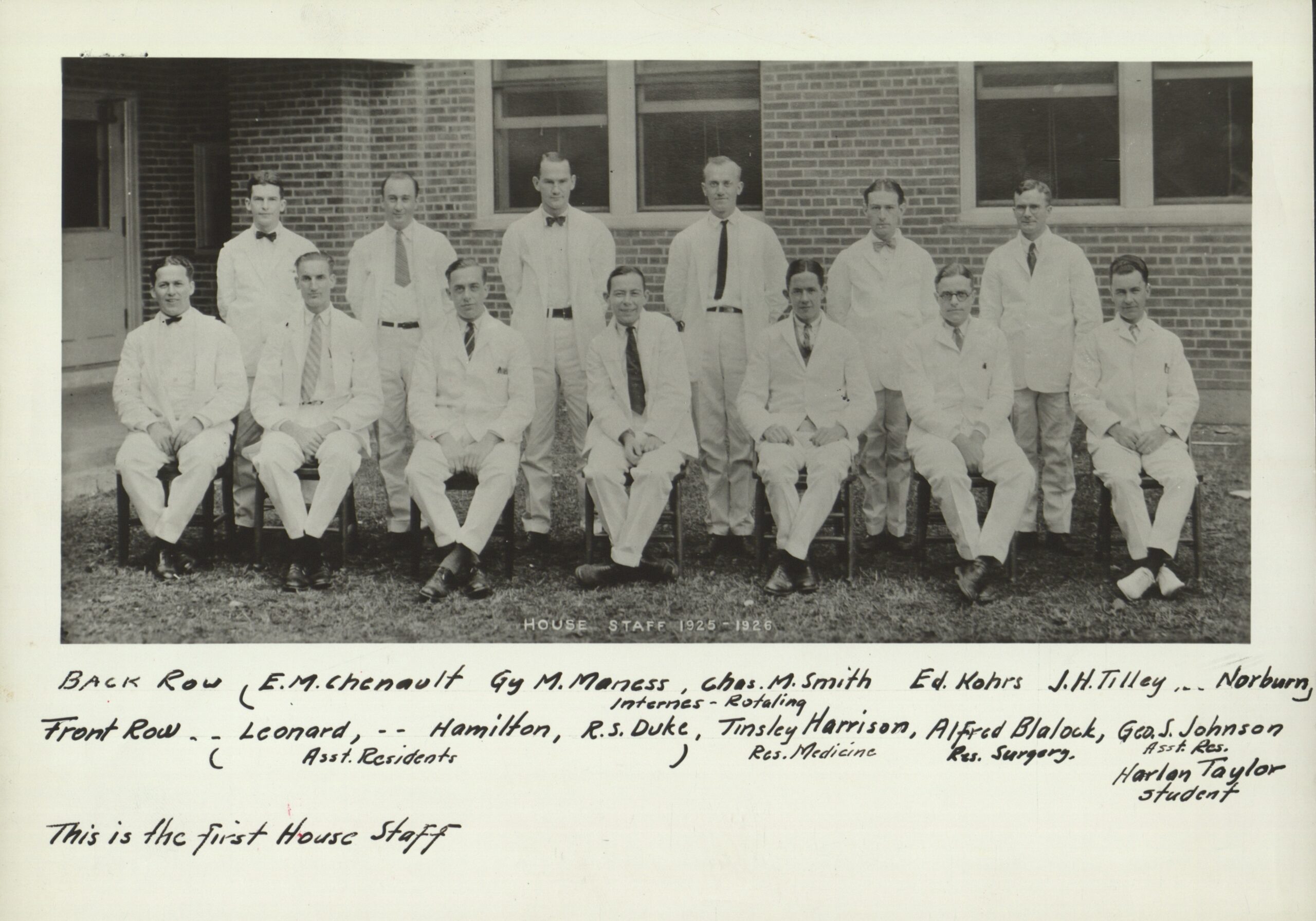 From interns to experts: A remarkable century of residencies at ...