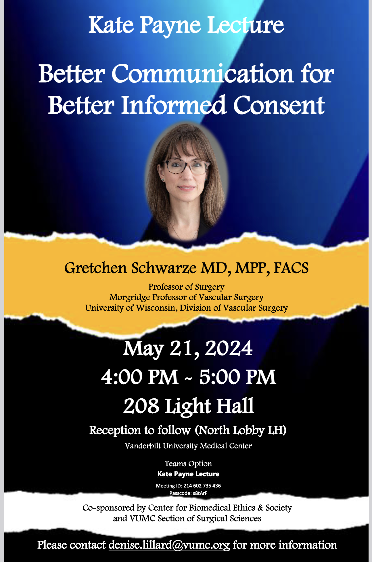 Kate Payne Lecture with University of Wisconsin's Gretchen Schwarze to be May 21 - VUMC News