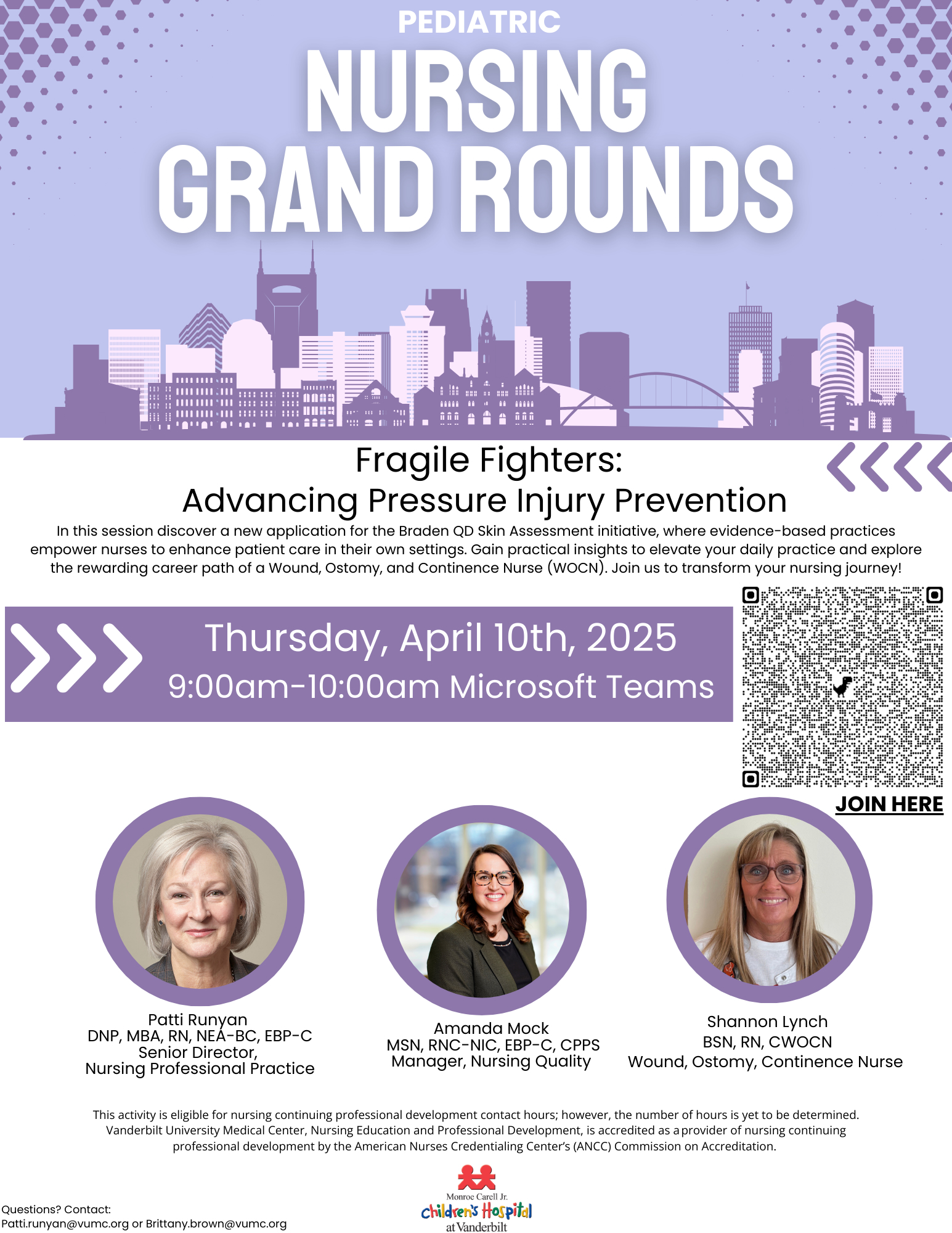 Pediatric Nursing Grand Rounds, 'Fragile Fighters: Advancing Pressure ...