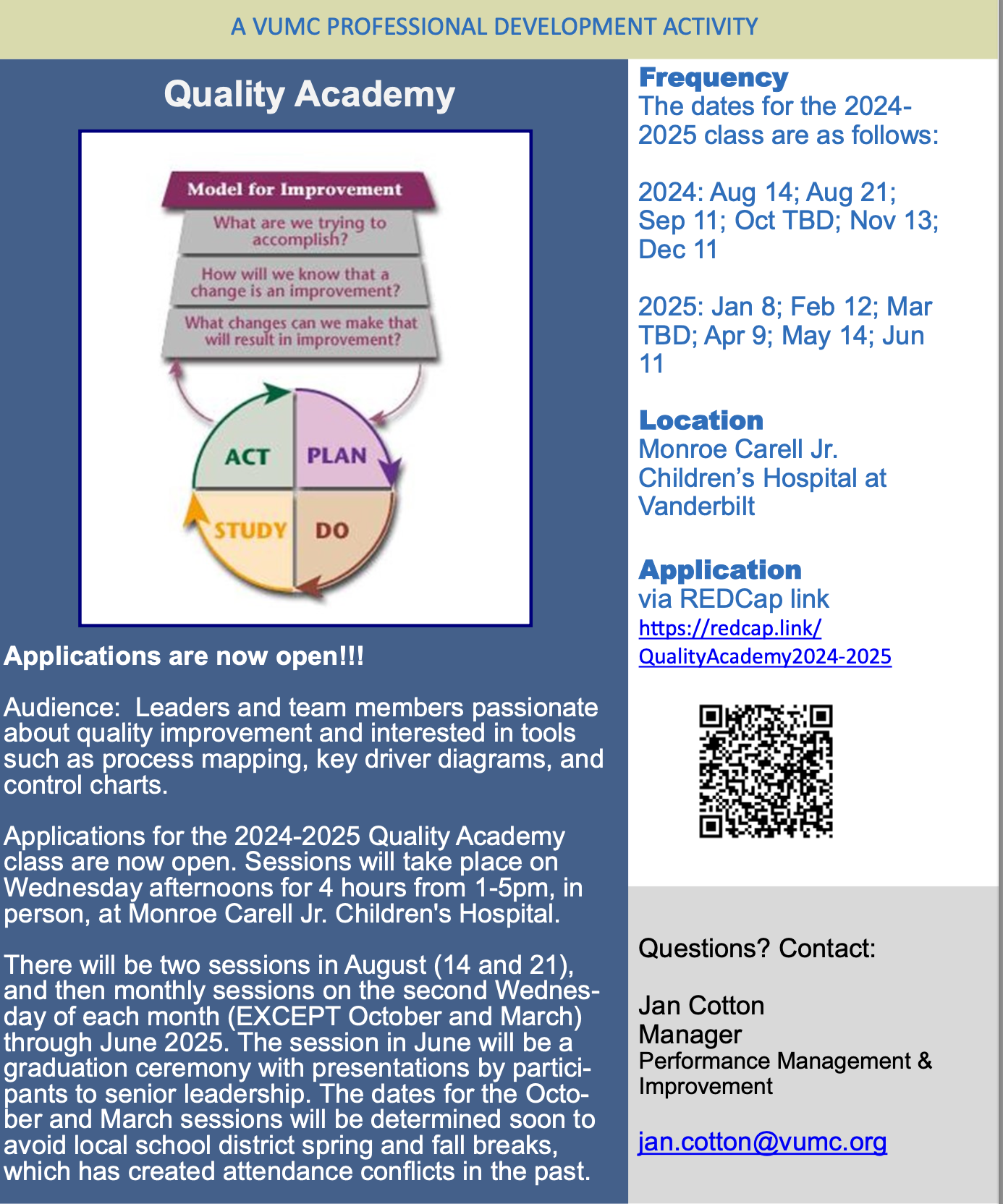 Applications open for Quality Academy 2024-25 class; deadline is Feb ...